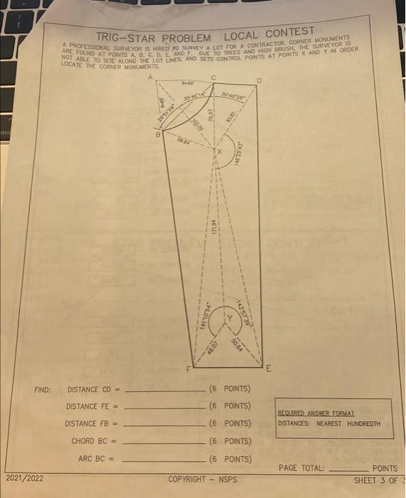 Solved TRIG-STAR PROBLEM LOCAL CONTEST | Chegg.com