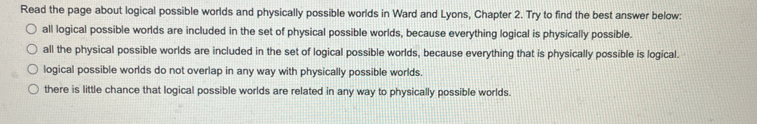 Read the page about logical possible worlds and | Chegg.com