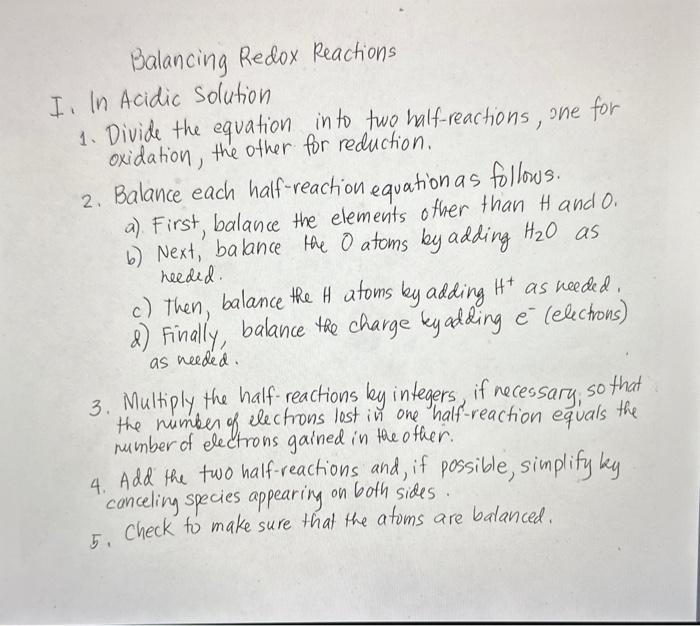 Solved Completely balance the oxidation reduction equation | Chegg.com