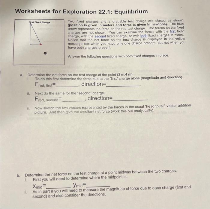 Worksheets for Exploration 22.1: Equilibrium Two | Chegg.com