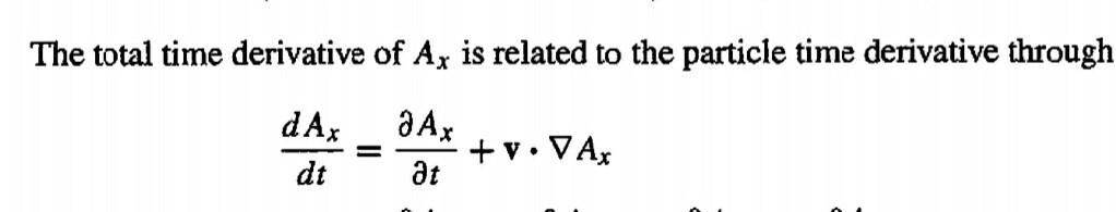 Solved The total time derivative of Ay is related to the | Chegg.com
