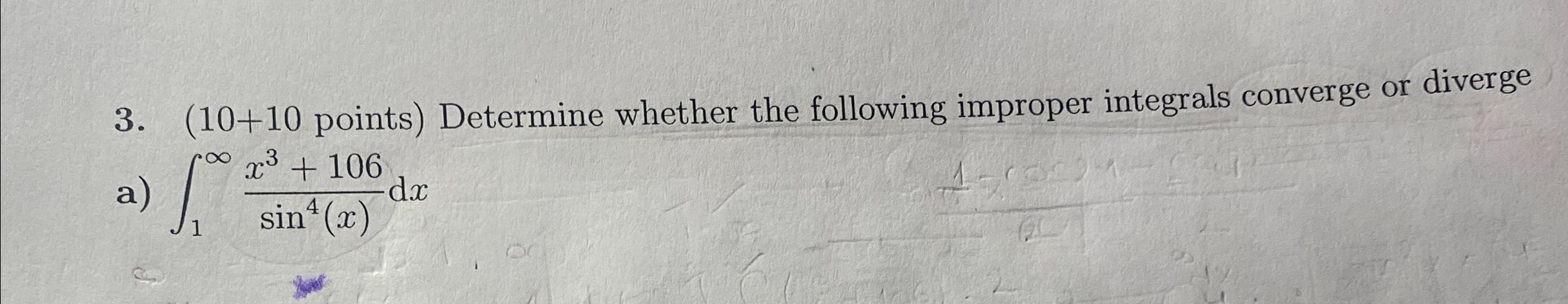 Solved points) ﻿Determine whether the following improper | Chegg.com