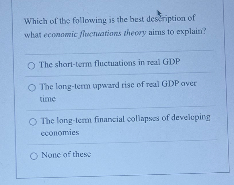 Solved Which of the following is the best description of | Chegg.com