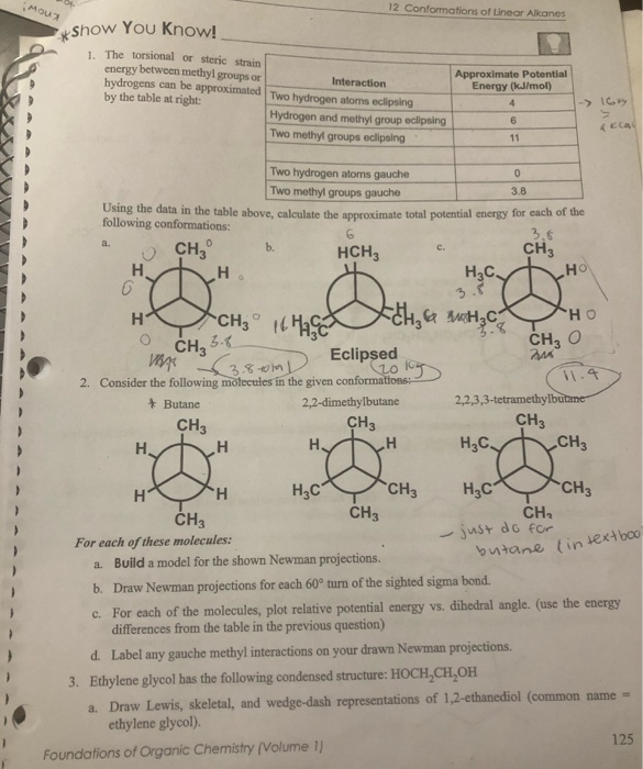 Solved ewman projections of ethylene glycol with the | Chegg.com