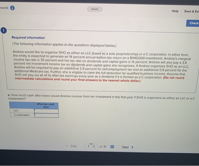 Solved work 6 Saved Help Save & EX Check Required | Chegg.com