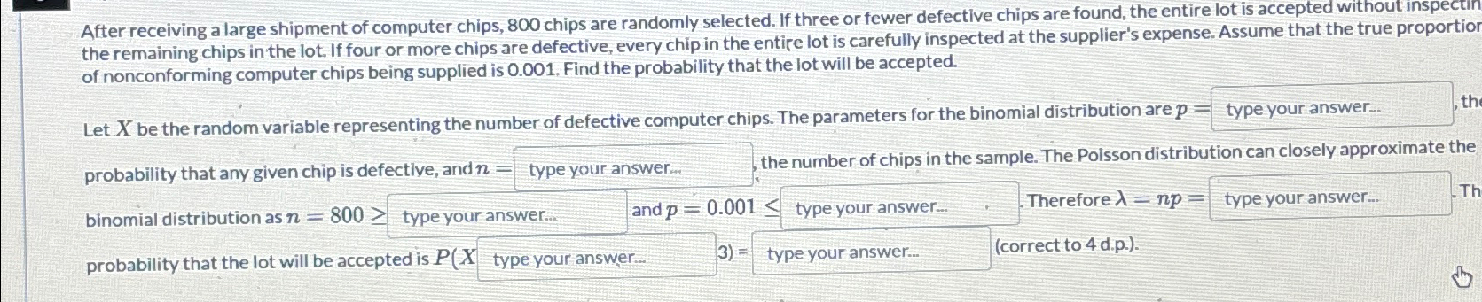 Solved After receiving a large shipment of computer chips, | Chegg.com