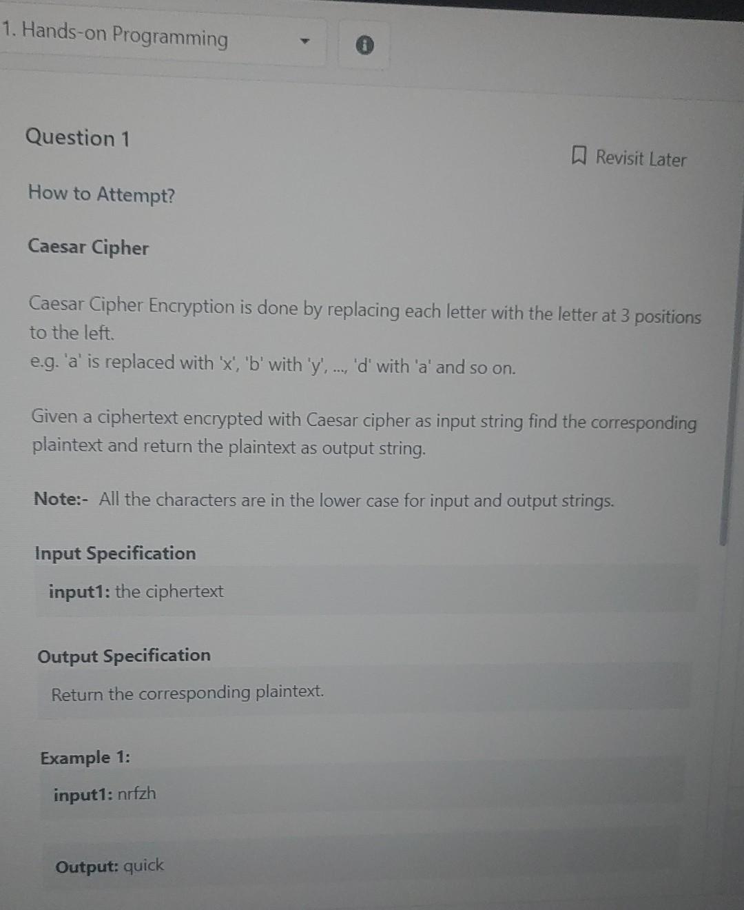 Solved How to Attempt? Caesar Cipher Caesar Cipher | Chegg.com