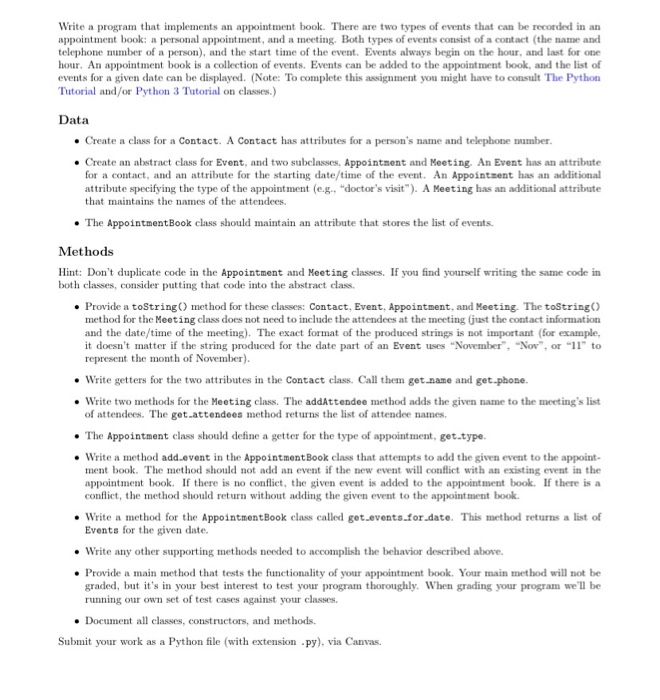 Solved events for a given date can be displayed. (Note: To | Chegg.com