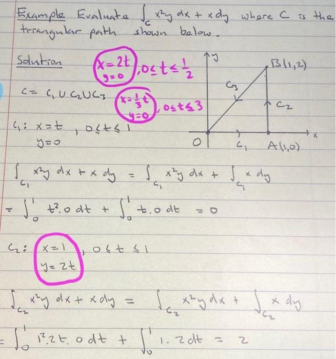Solved Example Evaluate ∫Cx2ydx+xdy where C is the | Chegg.com