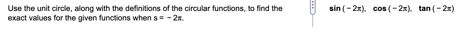 Solved "" sin (-21), cos (-21), tan (-21) Use the unit | Chegg.com