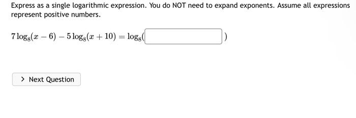 Solved Express as a single logarithmic expression. You do | Chegg.com