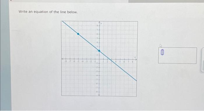 Solved Write an equation of the line below. | Chegg.com