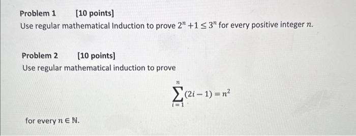 Problem 1 [10 points] Use regular mathematical | Chegg.com