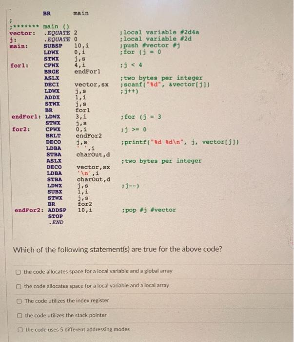 Solved Which of the following statement(s) are true for the | Chegg.com