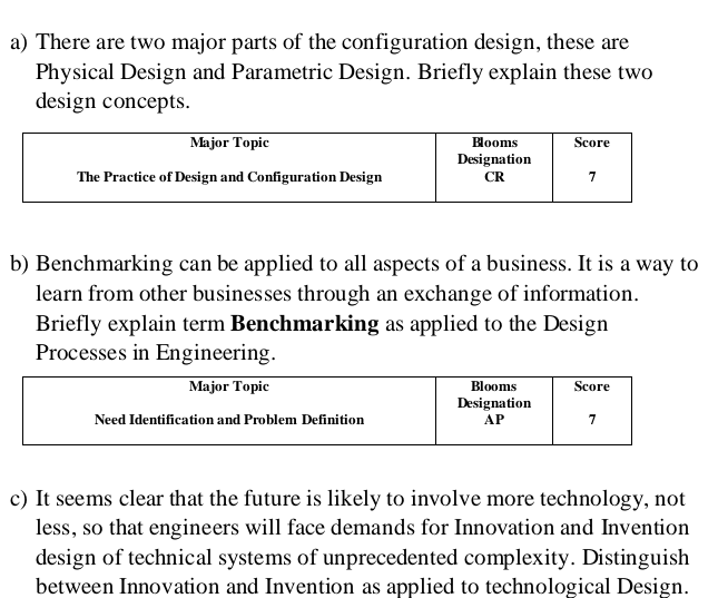 Solved a) There are two major parts of the configuration | Chegg.com