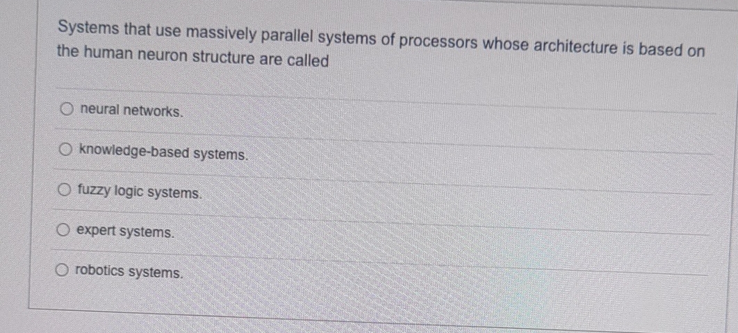 Solved Systems that use massively parallel systems of | Chegg.com