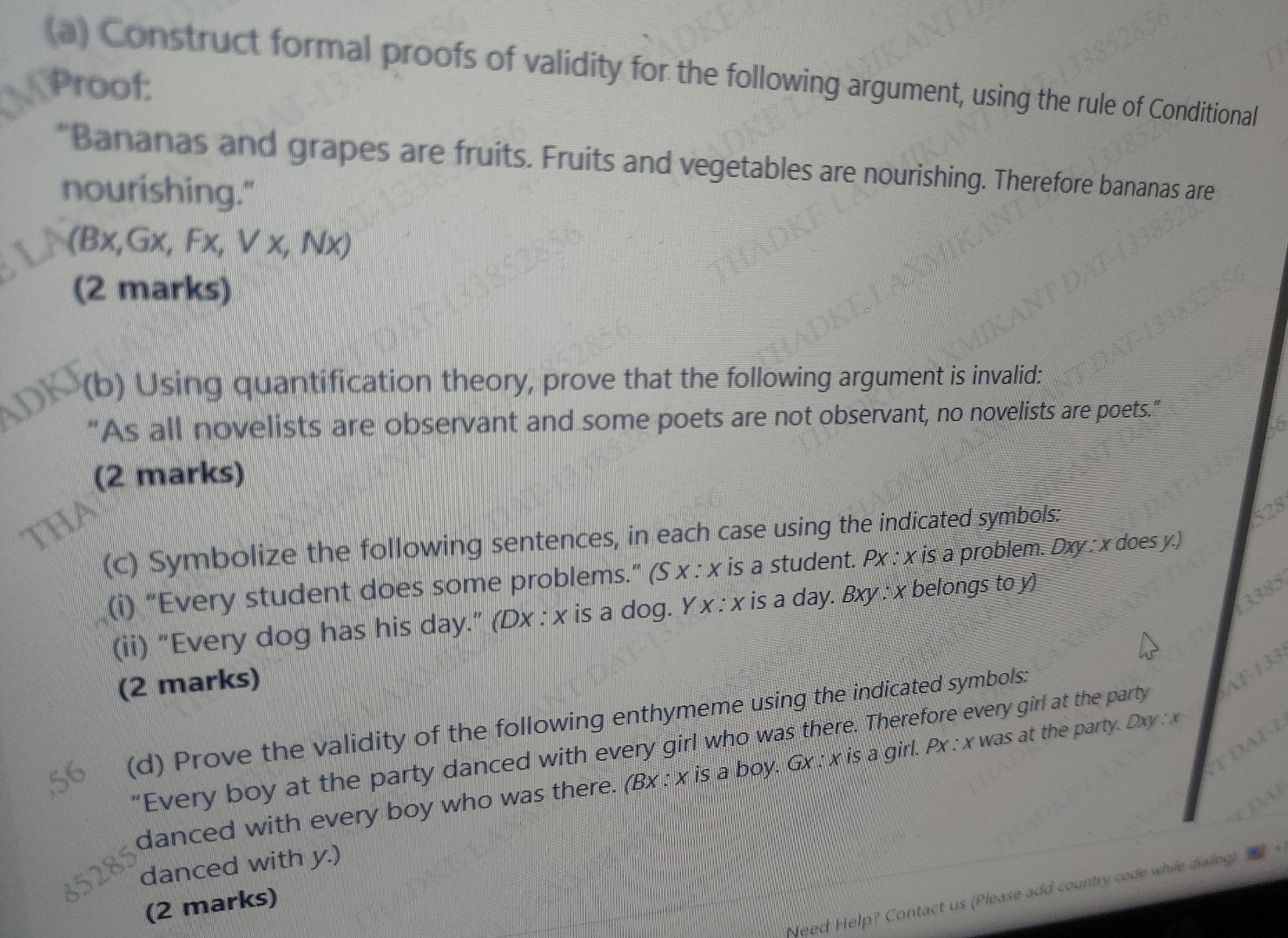 Solved (a) ﻿Construct formal proofs of validity for the | Chegg.com