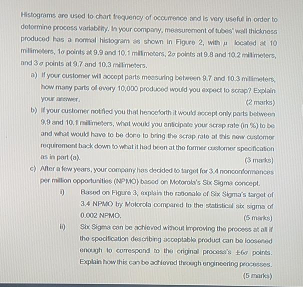 Solved Histograms are used to chart frequency of occurrence | Chegg.com