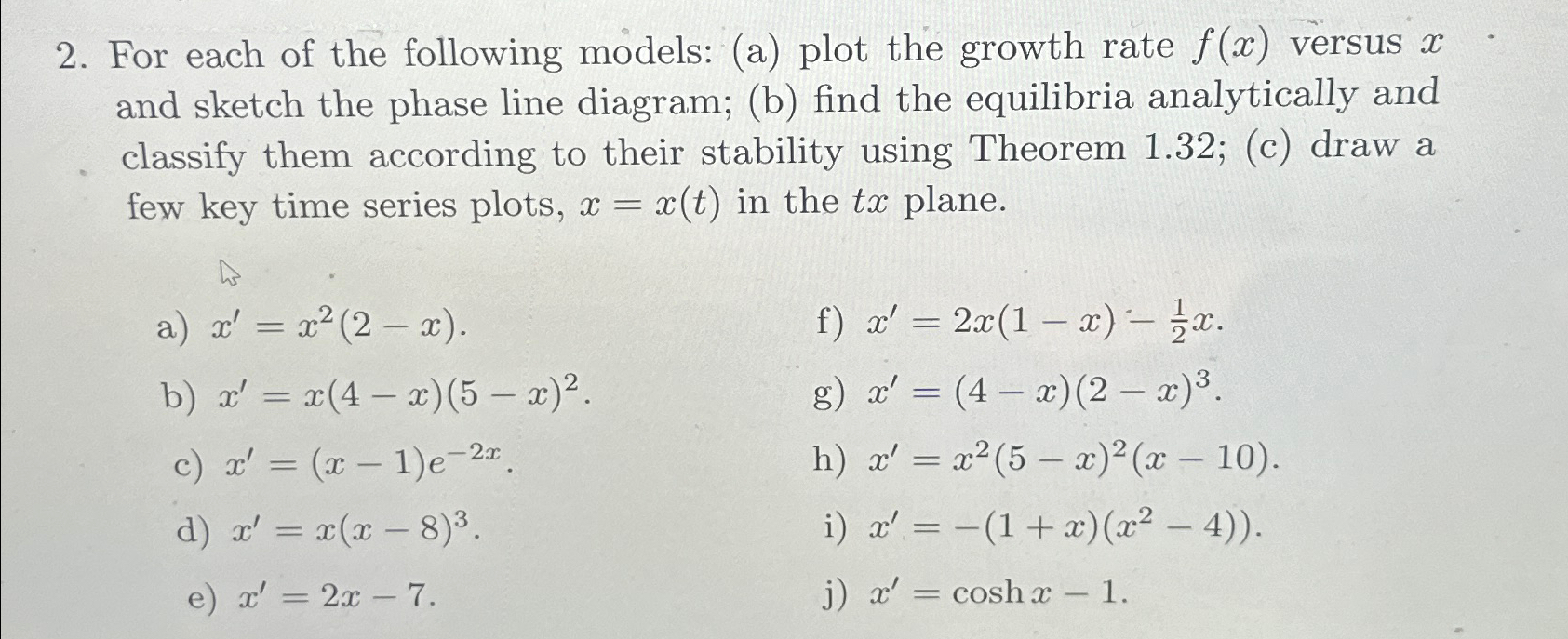 Solved For each of the following models: (a) plot the growth | Chegg.com