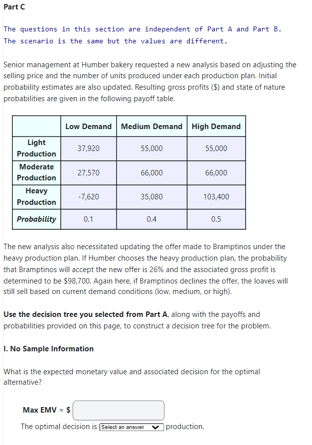 Solved Part CThe questions in this section are independent | Chegg.com