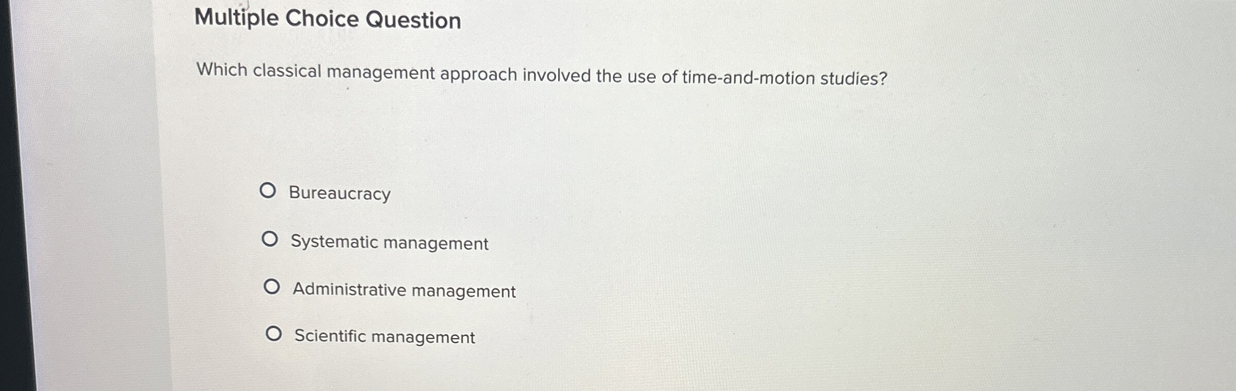 Solved Multiple Choice QuestionWhich classical management | Chegg.com