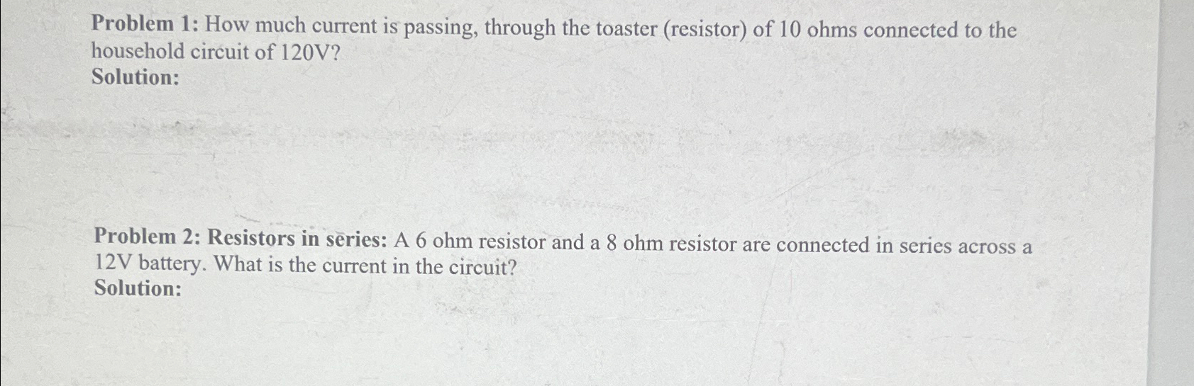 Solved Problem 1: How much current is passing, through the | Chegg.com