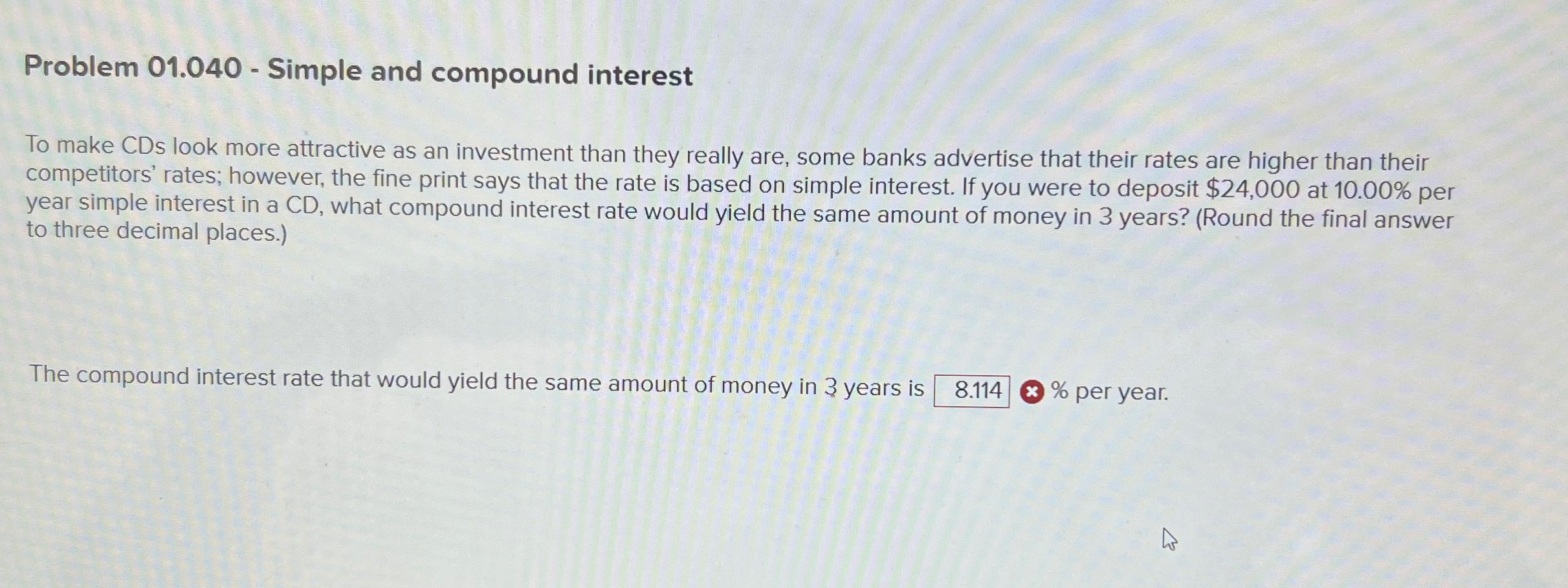 Solved Problem 01.040 - ﻿Simple and compound interestTo make | Chegg.com