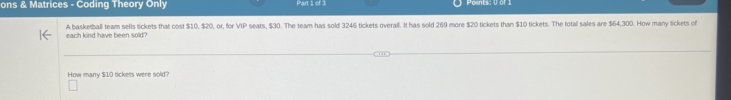 Solved ons & Matrices - ﻿Coding Theory OnlyPart 1 ﻿of | Chegg.com