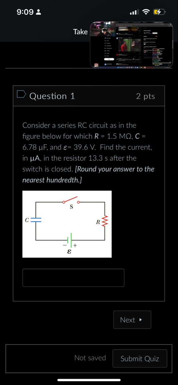 9:09Question 12 ﻿ptsConsider a series RC circuit as | Chegg.com