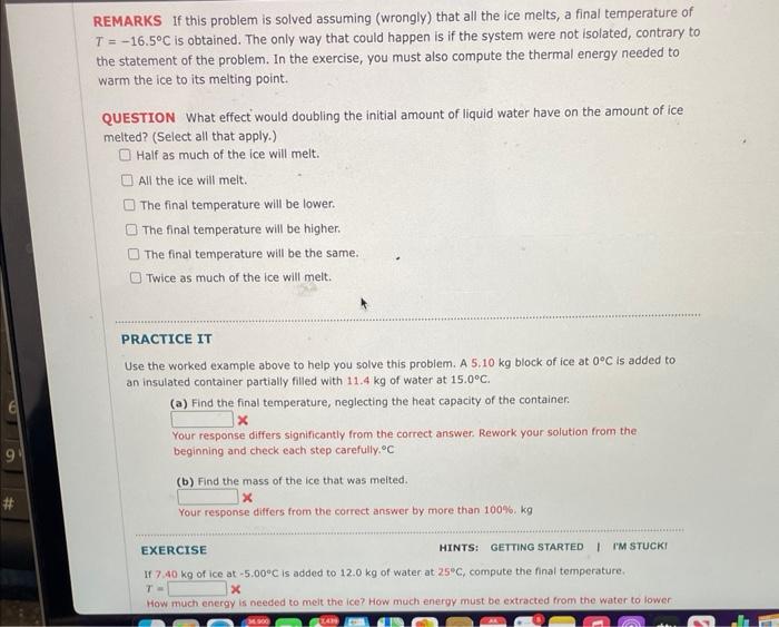 Solved # REMARKS If this problem is solved assuming | Chegg.com