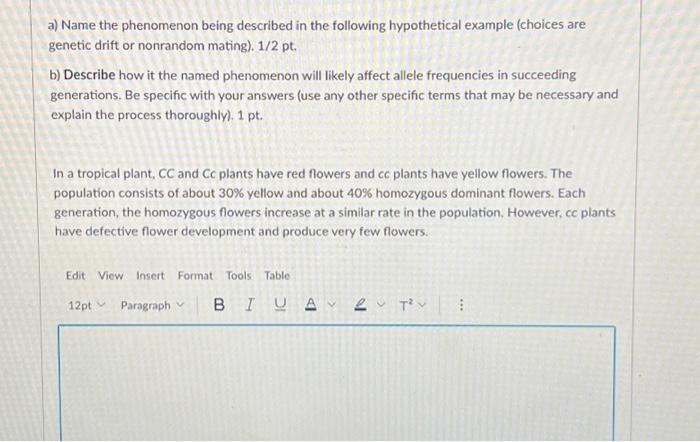 Solved a) Name the phenomenon being described in the | Chegg.com
