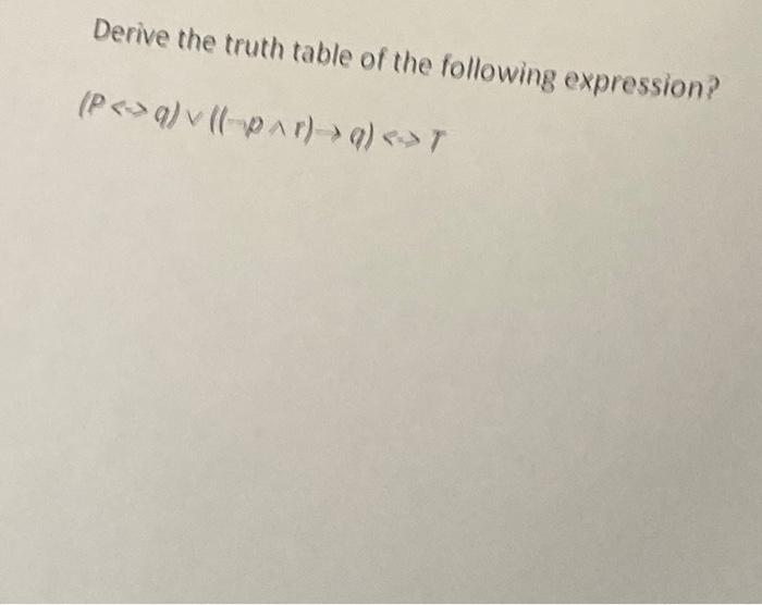 Solved Derive the truth table of the following expression? | Chegg.com