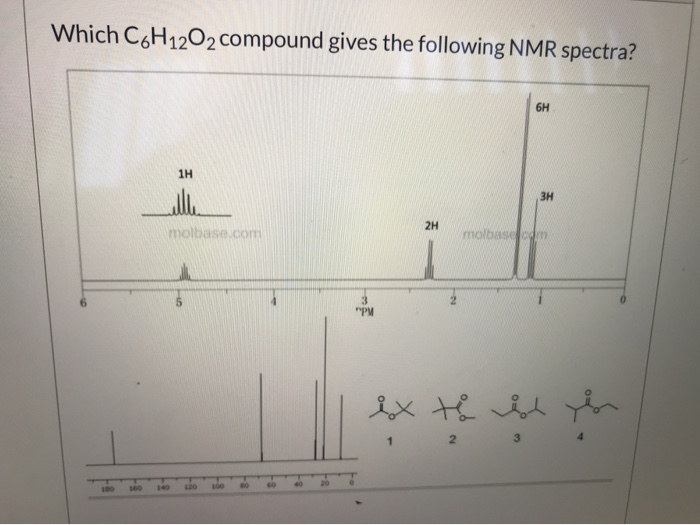 Solved Which C6H12O2 compound gives the following NMR | Chegg.com