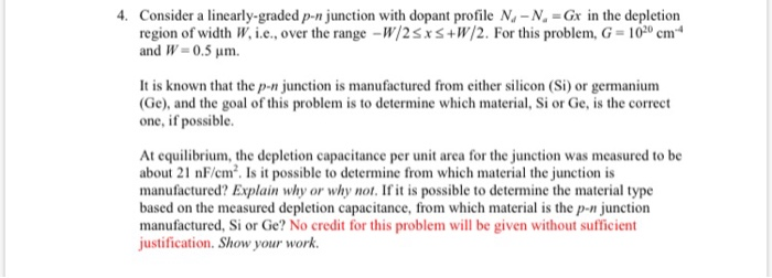 4. Consider a linearly-graded p-n junction with | Chegg.com
