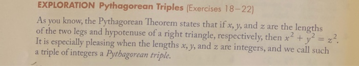 Solved 22. Not all Pythagorean triples can be generated by | Chegg.com