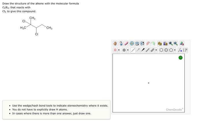 Solved Draw the structure of the alkene with the molecular | Chegg.com