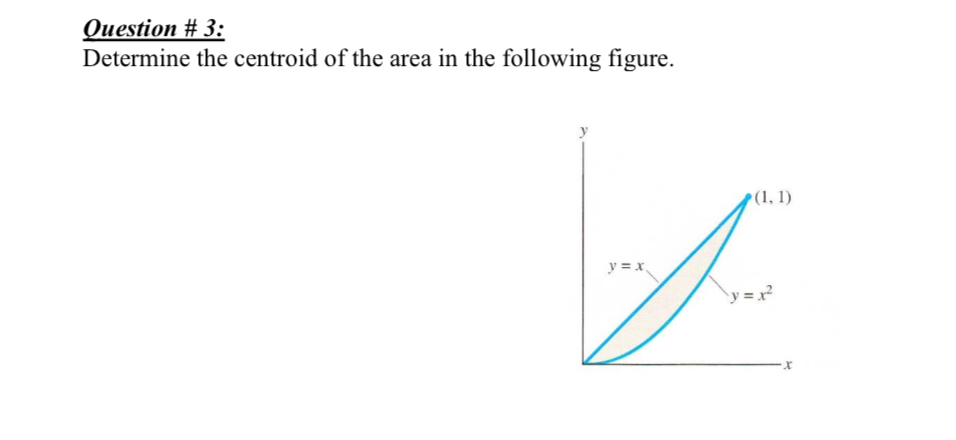 Solved Ouestion # 3:Determine the centroid of the area in | Chegg.com Solved Ouestion # 3:Determine the centroid of the area in | Chegg.com