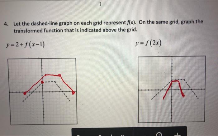Solved I 4. Let the dashed-line graph on each grid represent | Chegg.com