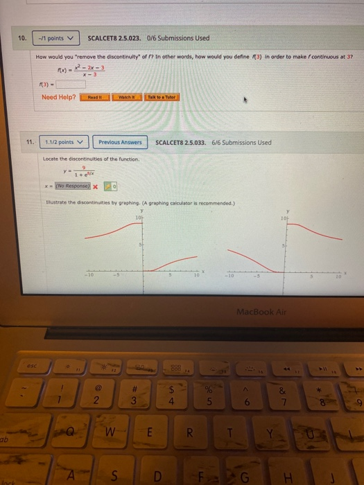 Solved 10. -1 points S CALCETS 2.5.023. 0/6 Submissions Used | Chegg.com Solved 10. -1 points S CALCETS 2.5.023. 0/6 Submissions Used | Chegg.com