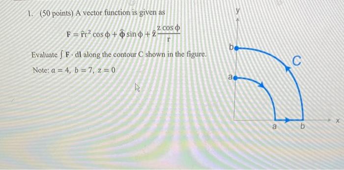 Solved 1. (50 points) A vector function is given as | Chegg.com