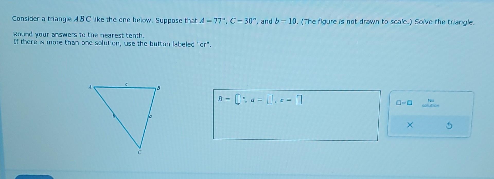 Solved Consider a triangle ABC like the one below. Suppose | Chegg.com