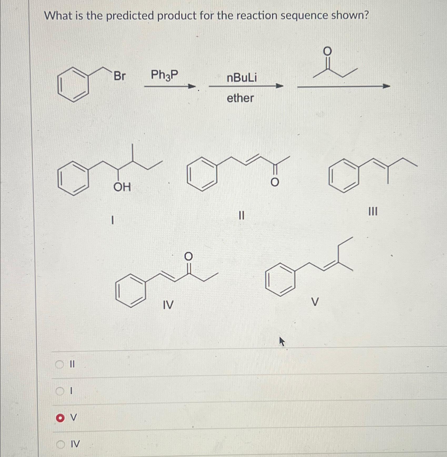 Solved What is the predicted product for the reaction | Chegg.com