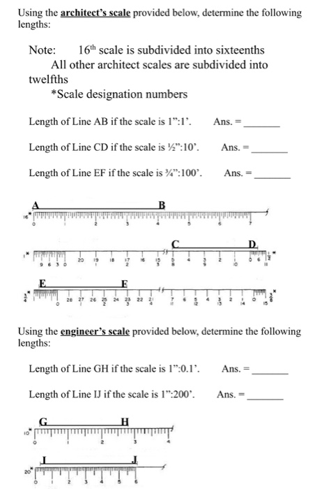 Solved Using the architect's scale provided below, determine | Chegg.com