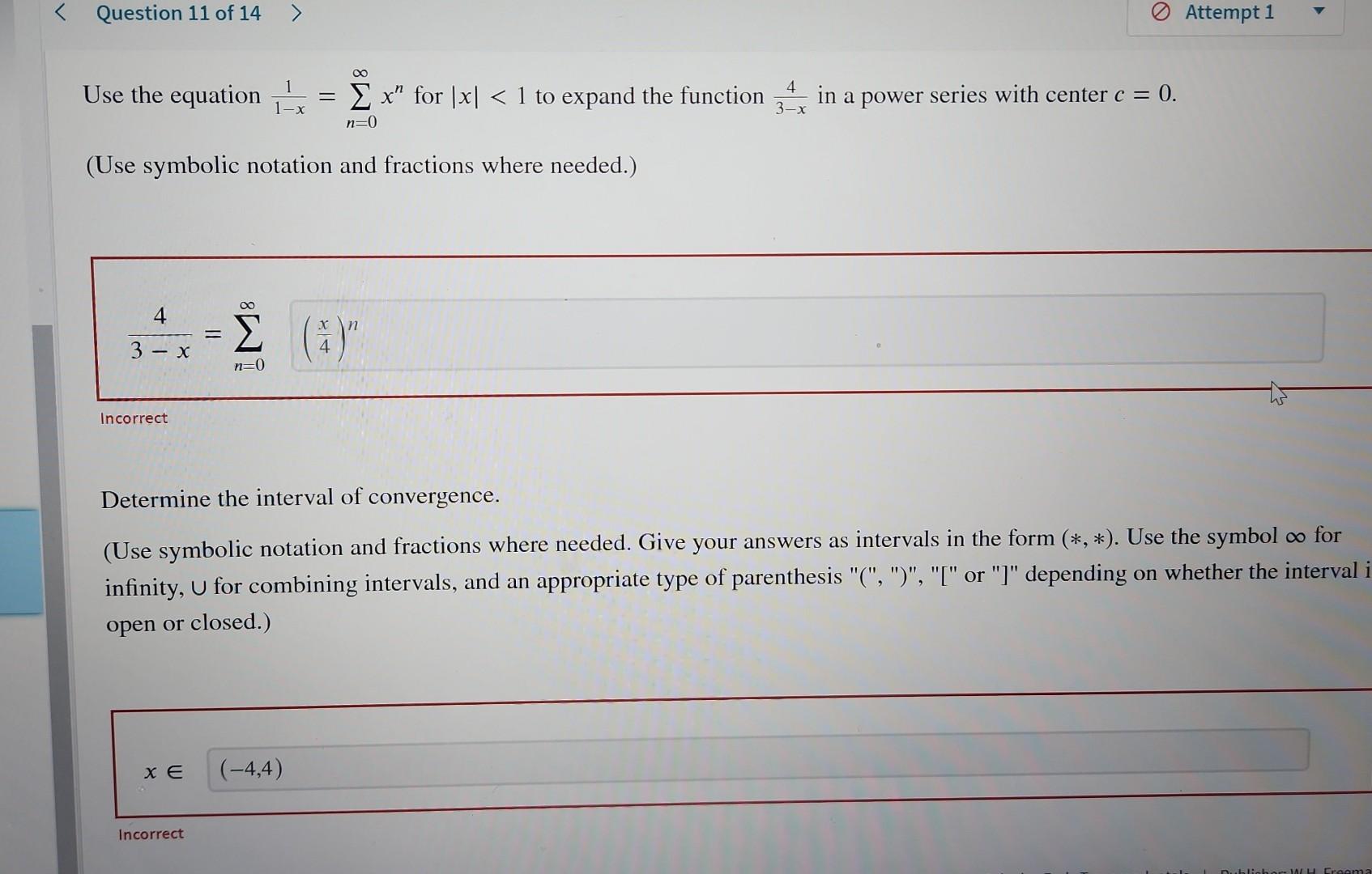 Solved Use the equation 1−x1=∑n=0∞xn for ∣x∣