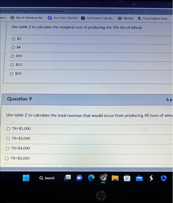 Solved Use the following table to answer questions 7-10 | Chegg.com