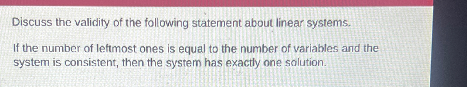 Solved Discuss the validity of the following statement about | Chegg.com