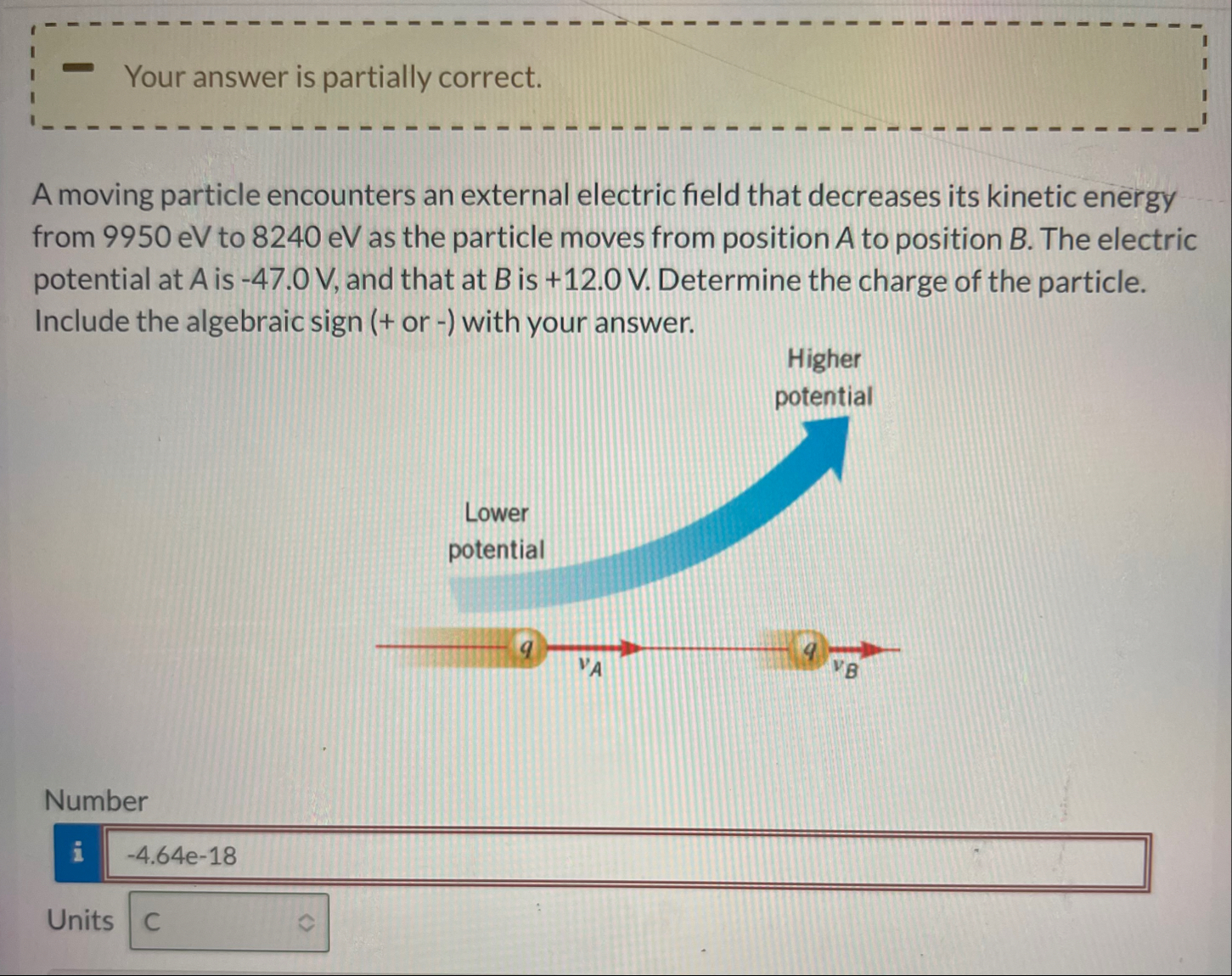 Your answer is partially correct.A moving particle | Chegg.com