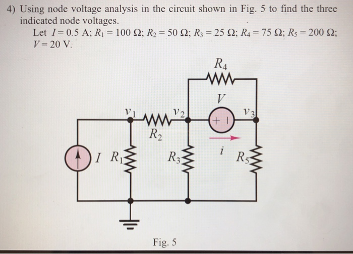 Solved 4) Using node voltage analysis in the circuit shown | Chegg.com