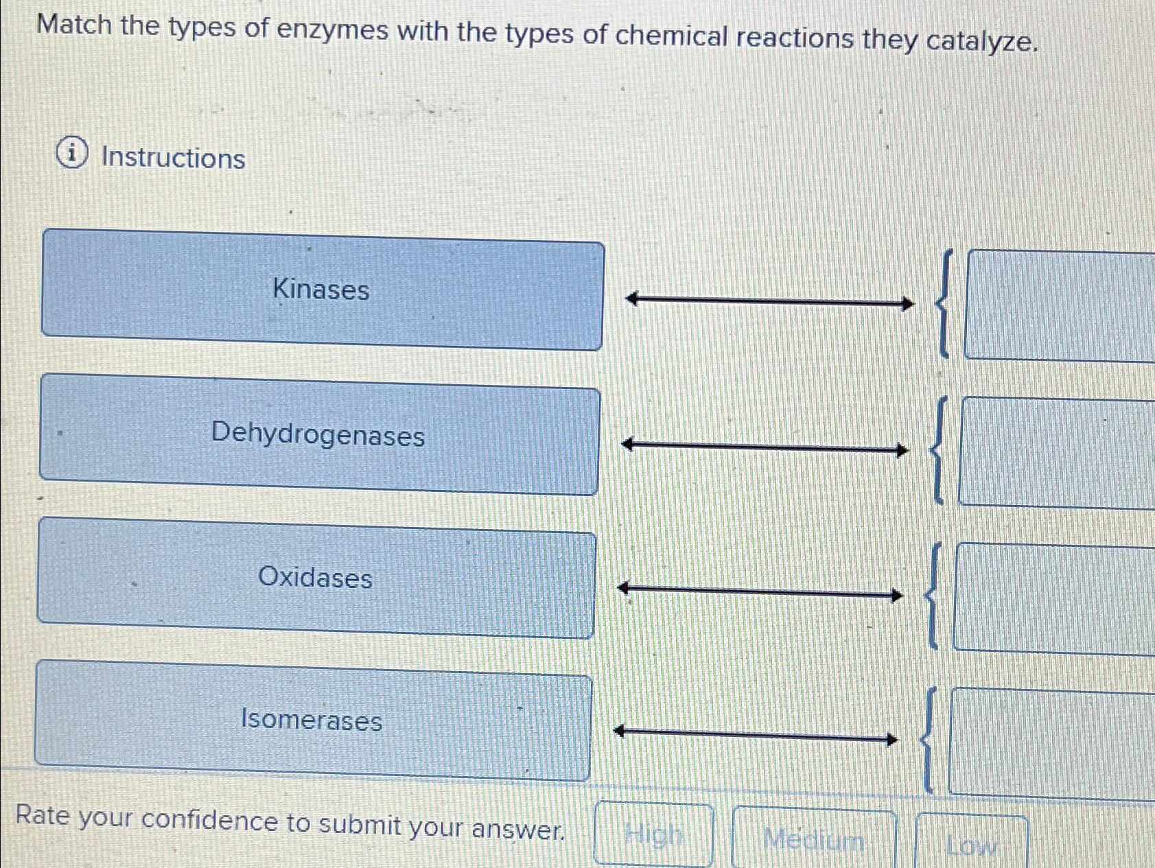 Solved Match the types of enzymes with the types of chemical | Chegg.com