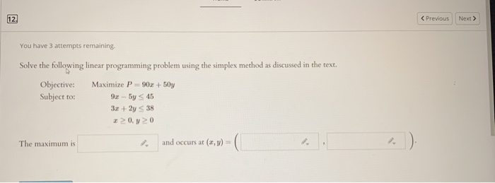 Solved 12 You have 3 attempts remaining. | Chegg.com